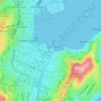 Waitangi Park topographic map, elevation, terrain