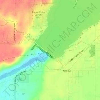 Hardy Dam topographic map, elevation, terrain