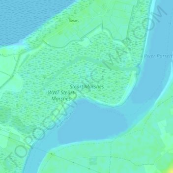 Steart Marshes topographic map, elevation, terrain