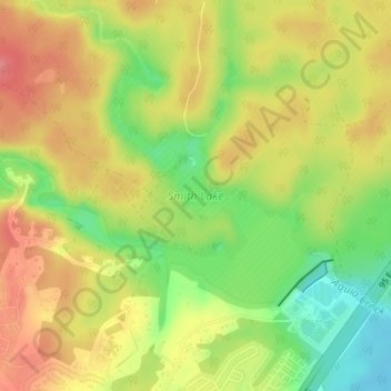Smith Lake topographic map, elevation, terrain