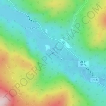 Chain Lakes topographic map, elevation, terrain
