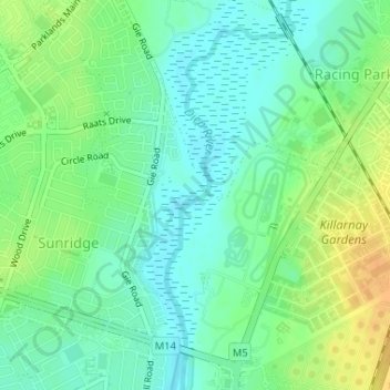 Diep River topographic map, elevation, terrain