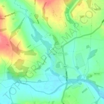 Ripley Castle topographic map, elevation, terrain