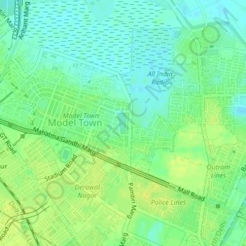 Naini lake topographic map, elevation, terrain
