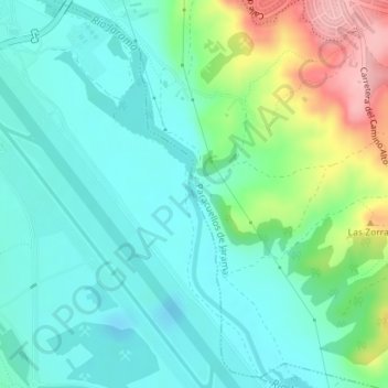 Jarama topographic map, elevation, terrain