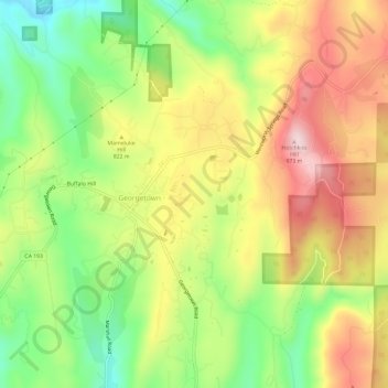 Georgetown topographic map, elevation, terrain