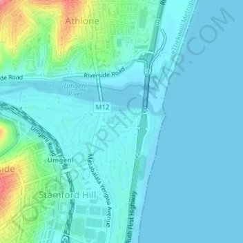 Blue Lagoon topographic map, elevation, terrain