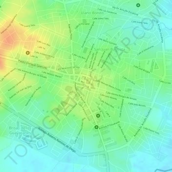 Parque Unión topographic map, elevation, terrain