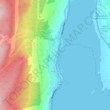 Ardrishaig topographic map, elevation, terrain