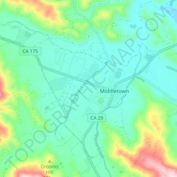 Middletown topographic map, elevation, terrain