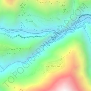 Puente Villa topographic map, elevation, terrain