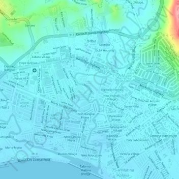 Matina River topographic map, elevation, terrain