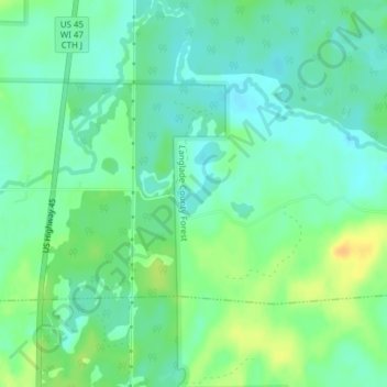 Gabriel Lake topographic map, elevation, terrain