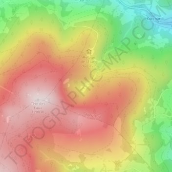 Étang du Devin topographic map, elevation, terrain