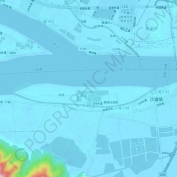 西海水道 topographic map, elevation, terrain