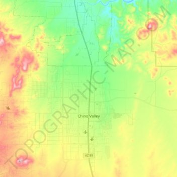 Chino Valley topographic map, elevation, terrain