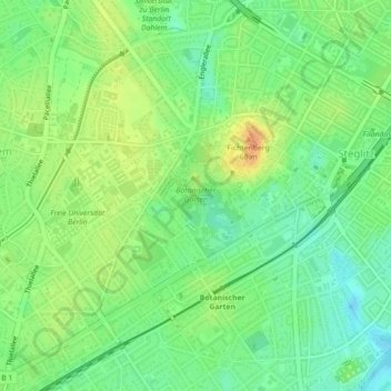 Botanischer Garten topographic map, elevation, terrain