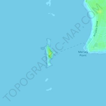 Penguin Island topographic map, elevation, terrain