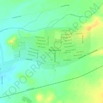 Paraburdoo topographic map, elevation, terrain