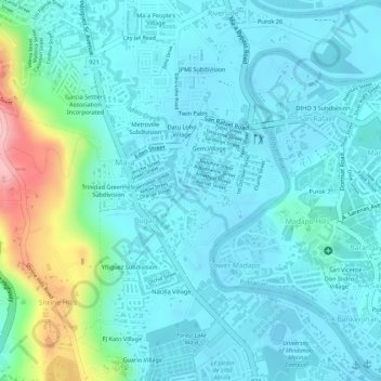 Maa Creek topographic map, elevation, terrain