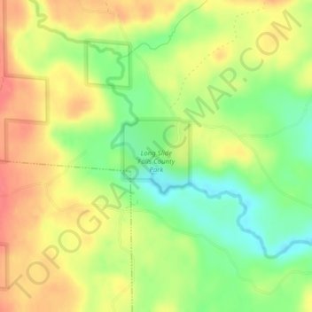 Long Slide Falls County Park topographic map, elevation, terrain