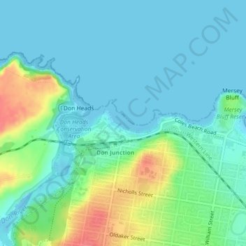 Coles Beach topographic map, elevation, terrain