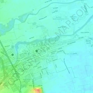 Calamba Town Plaza topographic map, elevation, terrain