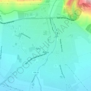 Aghsu topographic map, elevation, terrain
