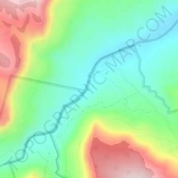 uMngeni River topographic map, elevation, terrain