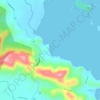 Playa Panamá topographic map, elevation, terrain