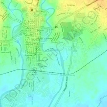 Dumacaa River topographic map, elevation, terrain