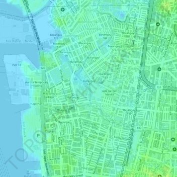 Estero de Vitas topographic map, elevation, terrain