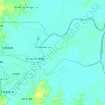 Sungai Kendilo topographic map, elevation, terrain