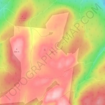 Loch Fionn-Ghleann topographic map, elevation, terrain