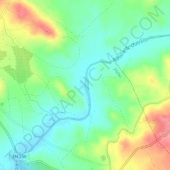Ribeira de Odivelas topographic map, elevation, terrain