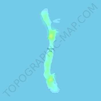Big Sand Cay topographic map, elevation, terrain