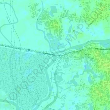 Turag River topographic map, elevation, terrain
