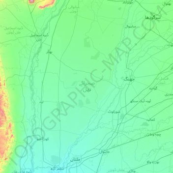Thal Desert topographic map, elevation, terrain