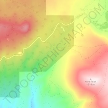 The Cascades topographic map, elevation, terrain