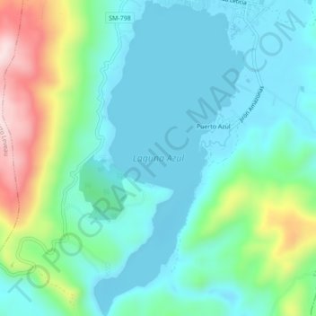 Laguna Azul topographic map, elevation, terrain