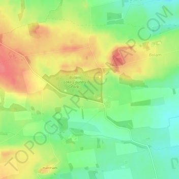 Bolam Lake topographic map, elevation, terrain