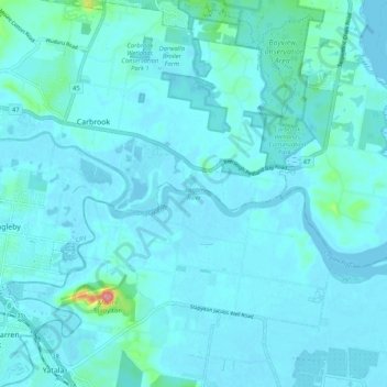 Logan River topographic map, elevation, terrain