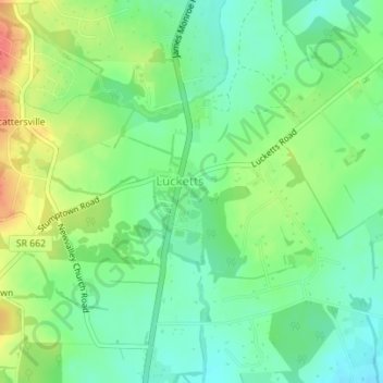 Lucketts Community Center topographic map, elevation, terrain