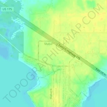 Mabank topographic map, elevation, terrain