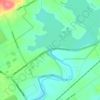 Lake Ontelaunee Dam topographic map, elevation, terrain