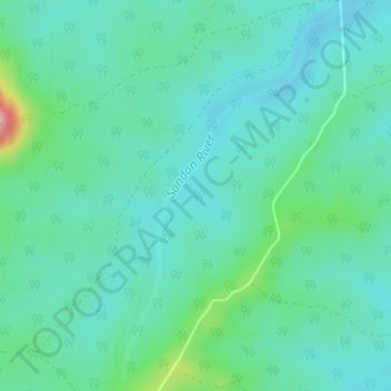 Sandon River topographic map, elevation, terrain