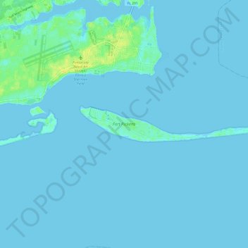 Fort Pickens topographic map, elevation, terrain