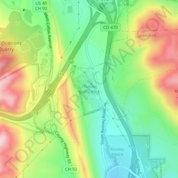Thunder Valley Park topographic map, elevation, terrain