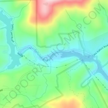 Lake Rabun topographic map, elevation, terrain
