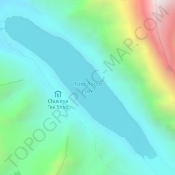 Tsho Rolpa Lake topographic map, elevation, terrain
